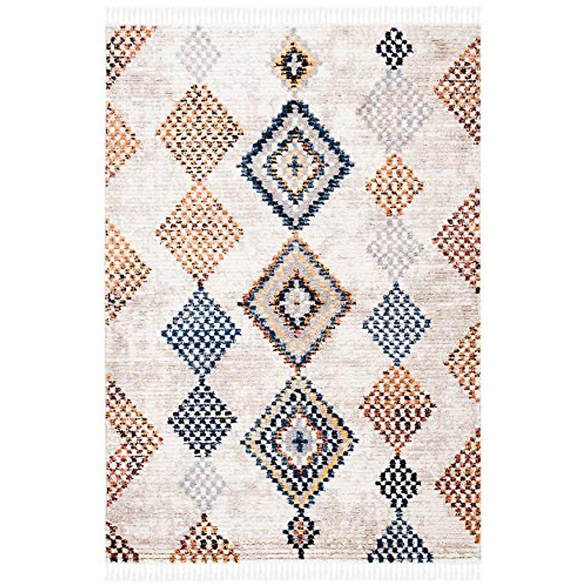 SAFAVIEH Morocco Collection 8' x 10' Grey / Rust MRC860F Moroccan Boho Tribal Area Rug