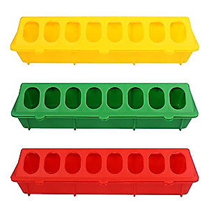 Dispenser Pigeon Dish 3pcs Bird Feeder Trough Pigeon Feeding Dish Quail Feeder Trough Food for Breeding Farming (Assorted Color) Small Feeder Poultry
