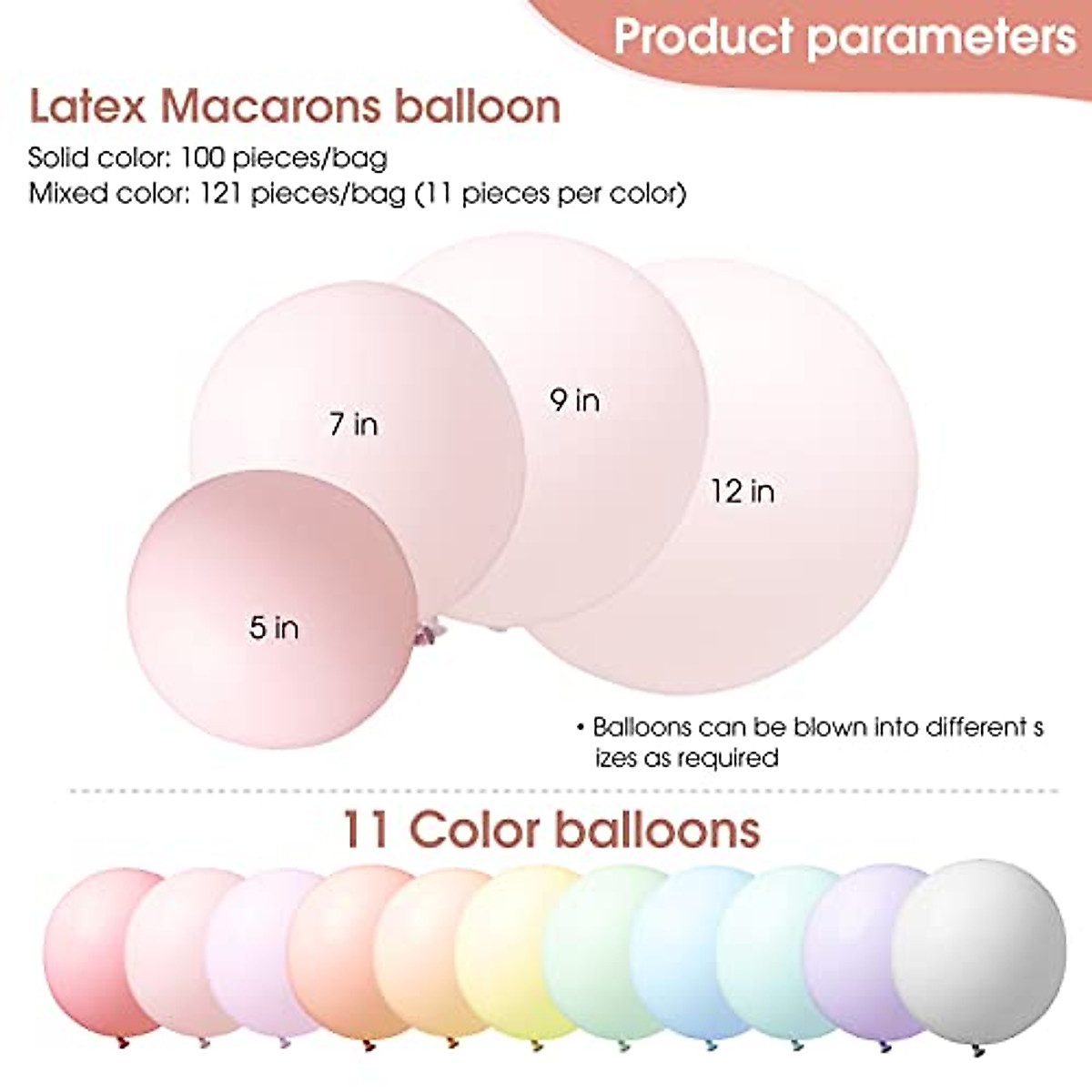BloonKing Macaron Sky Blue Balloons 12inch 100pcs Light Blue Latex Helium Balloons 12" Party Balloons for Festival Birthday Wedding Anniversary New Year Gender Reveal Decorations