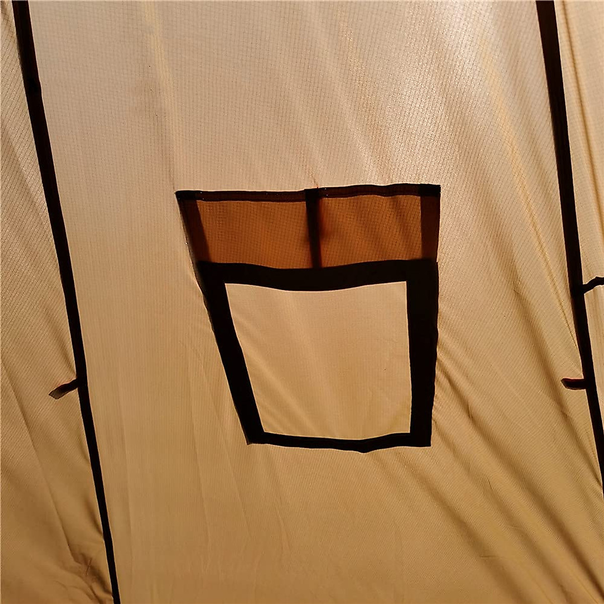 Genma0 Ultralight 2 Person Tipi Hot Tent with Fire Retardant Stove Jack for Flue Pipes with 2 Doors Brown Green (Brown-Green)