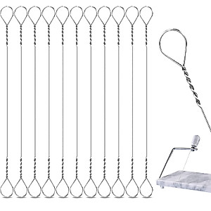 Nuanchu 10 Pcs Cheese Slicer Wire Replacement Cheese Cutter Wire for Block Cheeses Butter Cutting Polished Marble Cheese Slicer Board Wire (Style 1)