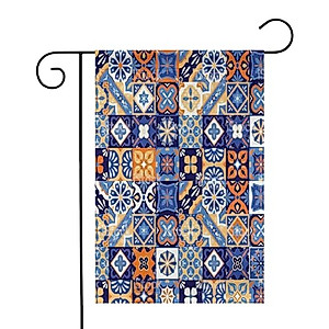 Double-sided garden flag Hippie Talavera Mexican Tiles Indian Outdoor Flag Garden Flag Yard Outdoor Decoration （12×18in）.