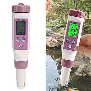 7 in 1 Bluetooth Water Quality Tester Automatically Save Data PH EC ORP Waterproof Salinity Meter for Water Fish Drinking Water, Sewage Treatment
