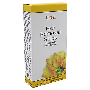 Gigi Strips Body Hair Removal 12 Strips (24 Applications) (2 Pack)