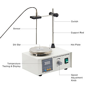 VONOYA Magnetic Stirrer, Magnet Stirrer with Digital Temperature Display & Speed Adjusting, Magnetic Mixer with Hot Plate & Magnetic Stirrer Bar, Home Lab Homebrew Kitchen Stirrer, 200W, 1000ML.