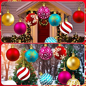 20 Packs Inflatable Ball Christmas Ornaments 9 Inch Giant Inflatable Christmas Ball Outdoor Christmas Decoration Xmas Blow Up Large PVC Ball for Christmas Tree Holiday Yard Lawn Porch Decor