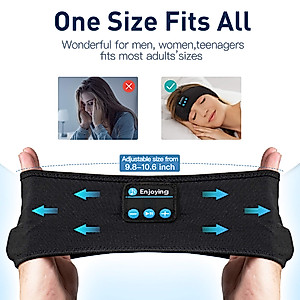 Navly Sleep Headphones Bluetooth Headband, Wireless Headband Headphones Headsets with Thin Speakers, Sleep Earbuds, Sleeping Headphones for Workout Running Yoga Sports Gift for Men Women