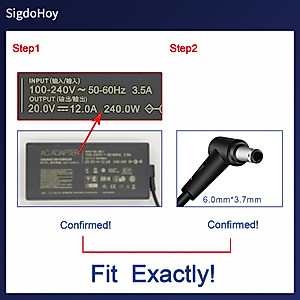 240W Zephyrus Charger ADP-240EB B Fit for ASUS ROG Zephyrus G14 G15 G16 M16, ROG Strix Scar G15 G17 15 17, ROG Flow X16 GV601 Gaming Laptop AC Adapter Power Supply Cord