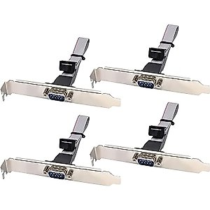 zdyCGTime 1Port DB9 RS232Serial Port Bracket to 10 pin HeaderRibbon Cable Connector Adapter, DB9 Serial Male to 10P Motherboard Header Panel Mount Cable Serial Port Bracket (12in 4Pcs) (1 Port)
