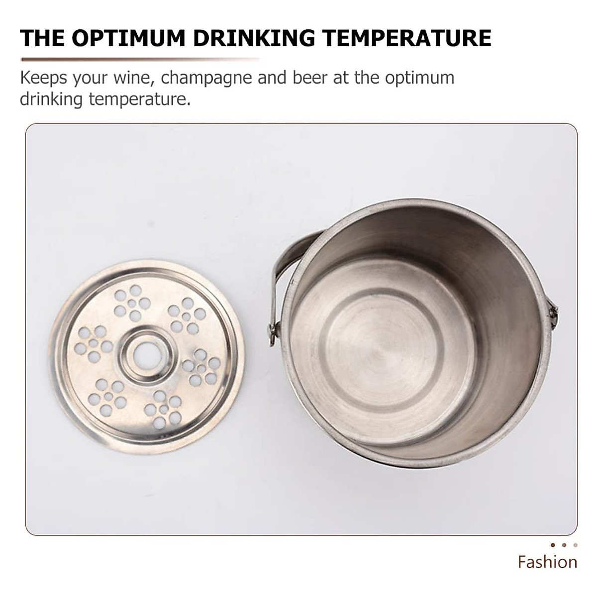 BESTOYARD Stainless Steel Ice Bucket- Double Wall Insulated Ice Bucket for Buffet Cocktail Parties Bar- 5.5x 5.5 Ice Container