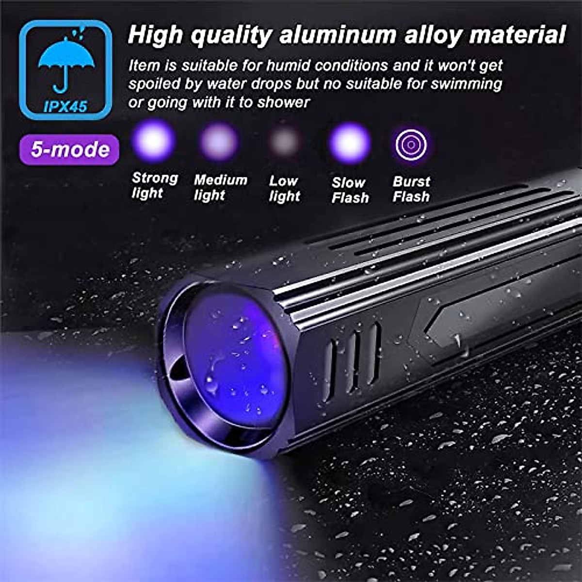 Wood's Lamp pet cat, dog Wood's Black light Flashlight cat Ringworm Detector,Doctor Pet Urine Detector,for Analyzing Skin Dog Cat Care Bed Bug Inspect.