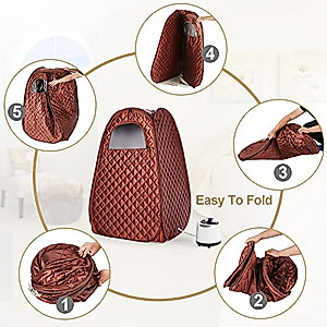 Portable Steam Sauna for Home Full Body Personal Sauna at Home Spa with 2.6L 1000W Steam Generator, 90 Minute Timer, Chair, Remote Control Included (Full Body, Brown)