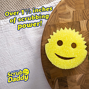 Scrub Daddy Smiling Scrubber, Grey - Scratch-Free Multipurpose Dish Sponge - BPA Free & Made with Polymer Foam - Stain, Mold & Odor Resistant Kitchen Sponge (1 Count)