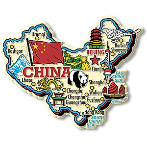 China Jumbo Country Map Magnet by Classic Magnets, Collectible Souvenirs Made in The USA