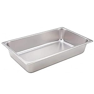 Standard Stainless Steel Full-Size Steam Table Pan - 4" Deep (24 gauge), Set of 6