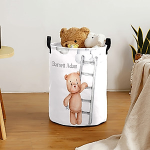 Stars Teddy Bear Storage Bin, Waterproof Oxford Fabric Clothes Basket Organizer for Laundry Hamper,Toy Bins,Gift Baskets, Bedroom, Clothes,Baby Nursery