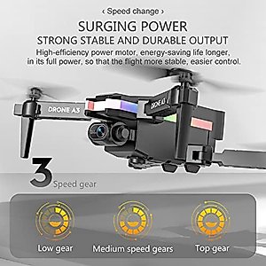 Drone with Camera, 4k Dual Camera Remote Control Drone with 3 Speeds, Wifi FPV, Headless Mode, Trajectory Flight, Altitude Hold Mode, 90-180° Adjustable View Angle, 2.4GHz Anti-Interference