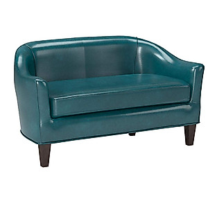 Christopher Knight Home Justine Leather Loveseat, Teal