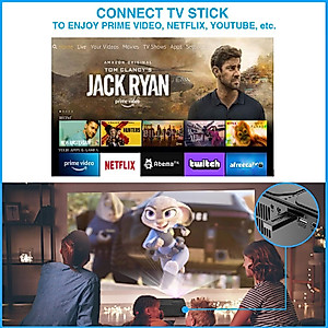 Mini Video Projector, Portable Outdoor Movie Projector 1080P Supported, 4500 Lux LED Phone Projector for Home Theater, Compatible with iPhone, Android, TV Stick, HDMI,USB, PS5, Black