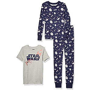 Amazon Essentials Disney | Marvel | Star Wars Boys' Pajama Set (Previously Spotted Zebra), Pack of 2, Star Wars, 8