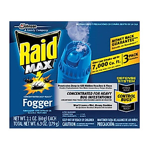 SC Johnson Raid Max Bug Fogger, 2.1 oz. 3 ct. (Pack of 1)