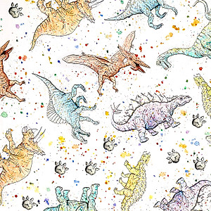 Watercolor Dinosaur Jersey Knit Changing Pad Cover | Extra Soft and Stretchy