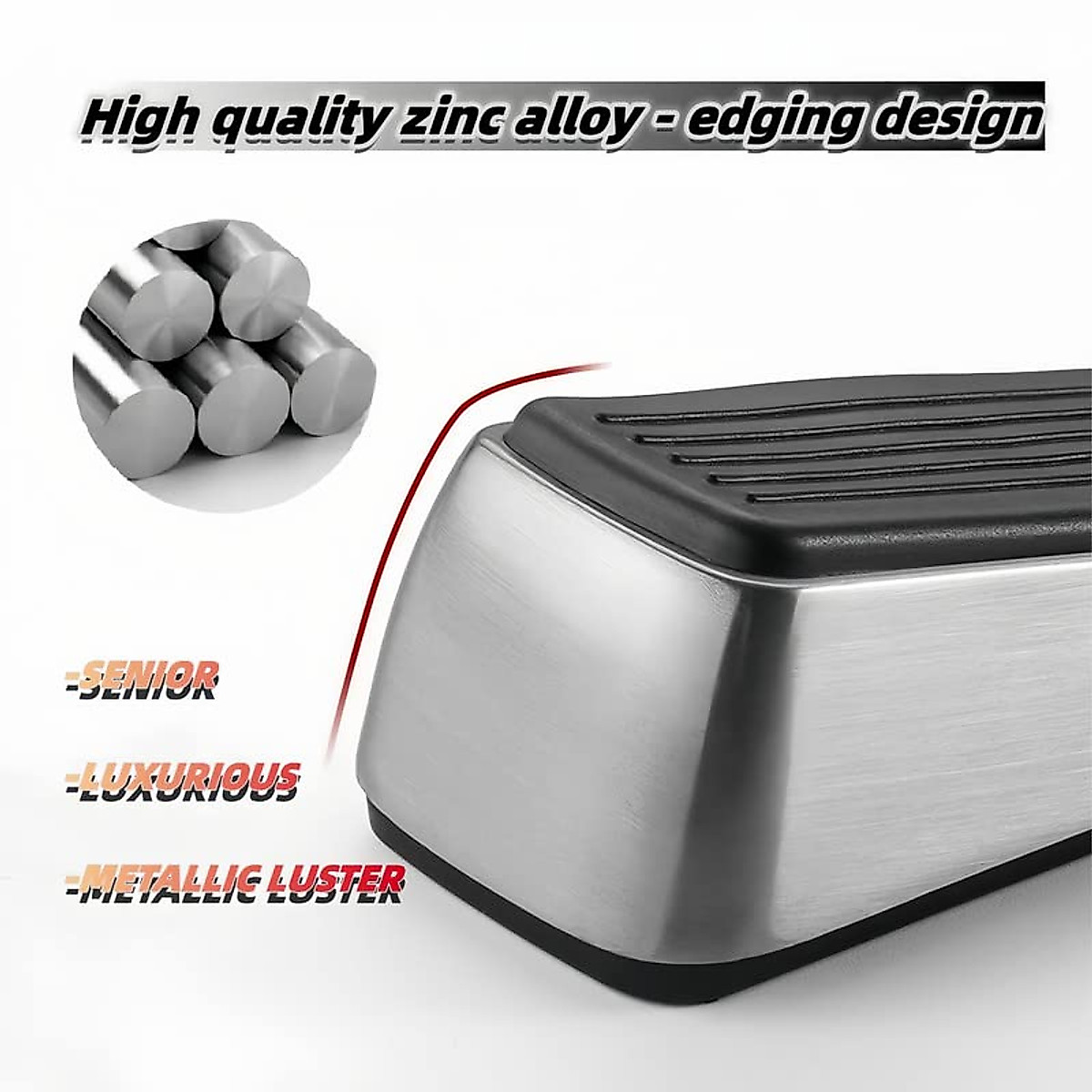 CQDAMENG - Door Stop - Door Stop Wedge - Made of Metal Good Zinc Alloy - Complimentary Two Anti-Collision mats in The Same Color - Restroom, Bedroom, Kitchen