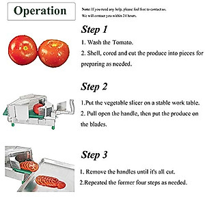 Caspian Tomato Slicer 3/16 inches Tomato Cutter Vegetable Slicer Knife with Built-in Polyethylene Slide Green Board for Commercial or Home Use, 1 Piece