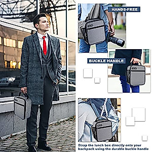 MOLYKA Lunch Bag - Insulated Lunch Box Durable Reusable Lunch Bag Adult Tote Bag for Men, Adults, Women (Gray)