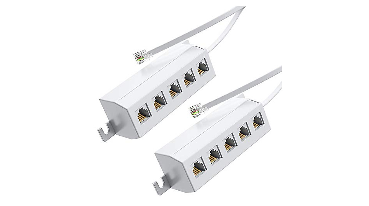 Phone Line Splitter Adapter 1 to 5 - RJ11 Telephony Splitter Kit