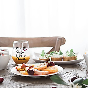 SOCOARZR Sister Gifts,Mothers Day, Valentines Day,Christmas,Birthday Gifts for Sister,Women,Friend - You are the sister I go to choose Wine Glass for Sisters in Law