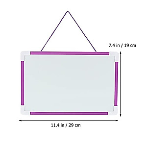 Operitacx Small Dry Erase Whiteboard, Magnetic White Board with Marker, Magnetic Hanging Whiteboard, Portable Mini Double Sided White Board for Drawing, Memo Board (Purple)