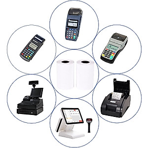 (50 Rolls) LabelMore 2 1/4" X 50' Thermal Paper Rolls, Credit Card Paper Rolls Thermal, Cash Register Roll, Premium Pos Thermal Printer Paper