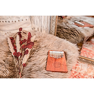 Kalimba Thumb Piano, 10 Keys — Includes Tuning Hammer and Case — For Meditation, ASMR, Sound Therapy and Yoga, 2-YEAR WARRANTY