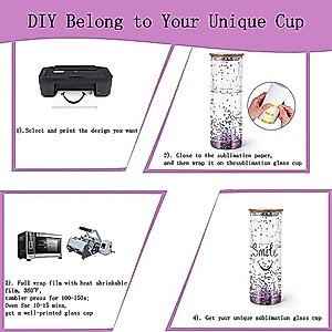 sweet grain Snow Globe Tumbler, 4 Pack 25 oz Sublimation Glass Cups for Glitter Snow Globe Cups, Double Wall Glass Tumbler for Iced Coffee, Juice, Soda, Drinks