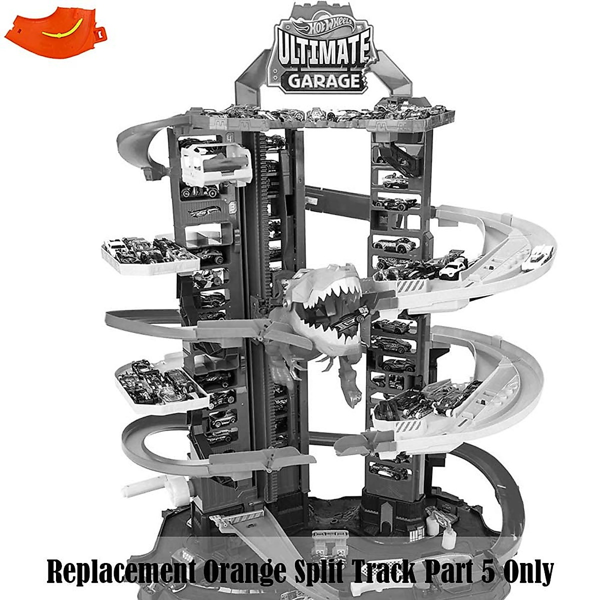 Replacement Parts for Hot Wheels City Ultimate Garage GJL14 - Die-Cast Cars Playset ~ Replacement Track Part #5 - Orange Split Track