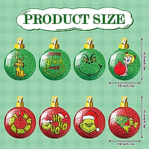 Whaline 30Pcs Christmas Ball Paper Hanging Swirls Decoration Foil Red Green Ceiling Swirl Funny Cartoon Character Spiral Streamer Ornament for Xmas Party Wall Decoration Supplies