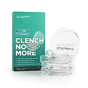 TheSleepGuard Mouth Guard for Clenching Teeth at Night [Pack of 4, Small & Large] – Custom Night Guards for Teeth Grinding, Bruxism, Jaw Pain, TMJ – Nighttime Protection During Sleep for Men and Women