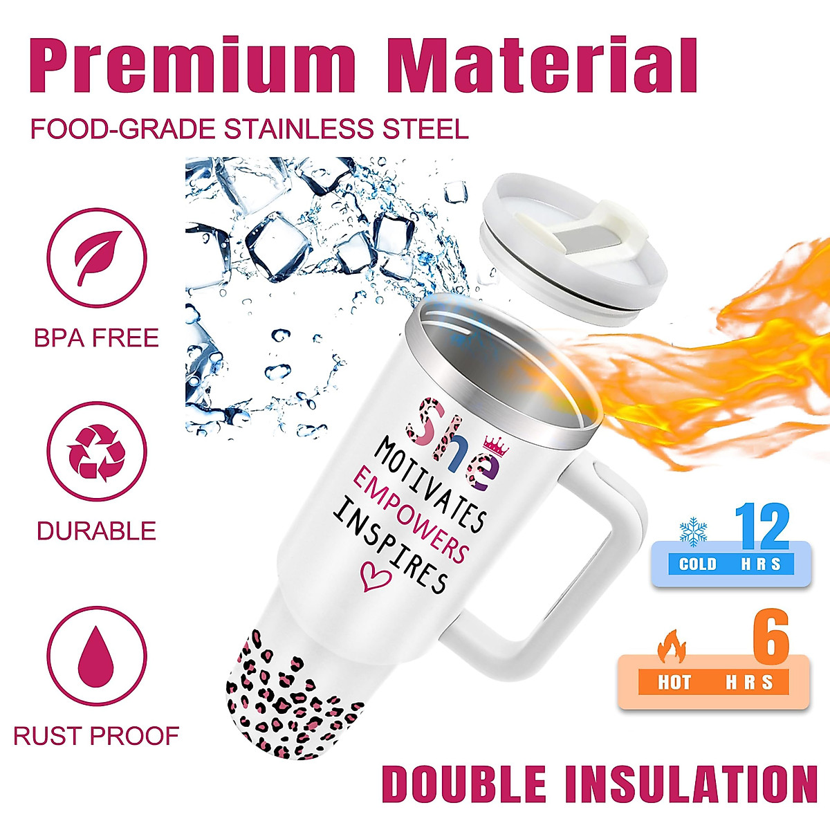 Boss Day Gifts for Her - Boss Gifts for Women - Boss Lady Gifts Tumbler, Gifts for Boss Woman, Boss Birthday Gifts for Women, Boss Gifts for Christmas, Boss Tumbler Cup (40 oz，with Lid and Straw)