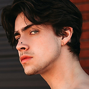 FIBO STEEL 16G Forward Helix Monroe Labret Lip Nose Studs for Men Women Stainless Steel&Clear Plastic Tragus Cartilage Stud Earrings Medusa Piercings Jewelry 40 Pieces