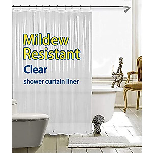 HARBOREST Clear Shower Curtain Liner for Bathroom Shower and Bathtub with 3 Magnets - 72x72 Plastic 4 Gauge PEVA Lightweight Waterproof, 1 Pack