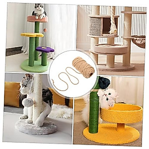 Hohopeti 1 Roll Cat Climbing Rope Sturdy Cat Scratcher Rope Heavy Sisal Twine Cat Scratching Tree Replacement Rope Natural Jute Twine Rope on Cat Trees Sisal Fibre Rope Sisal Rope Khaki