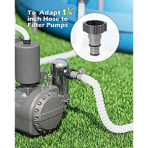 SHAPON Replacement Hose Adapter w/Collar for Threaded Connection Pumps & Plunger Valve, Converts 1.5" and 1.25" Hoses for Intex Above Ground Swimming Pool, Pool Accessories (2 Pack)