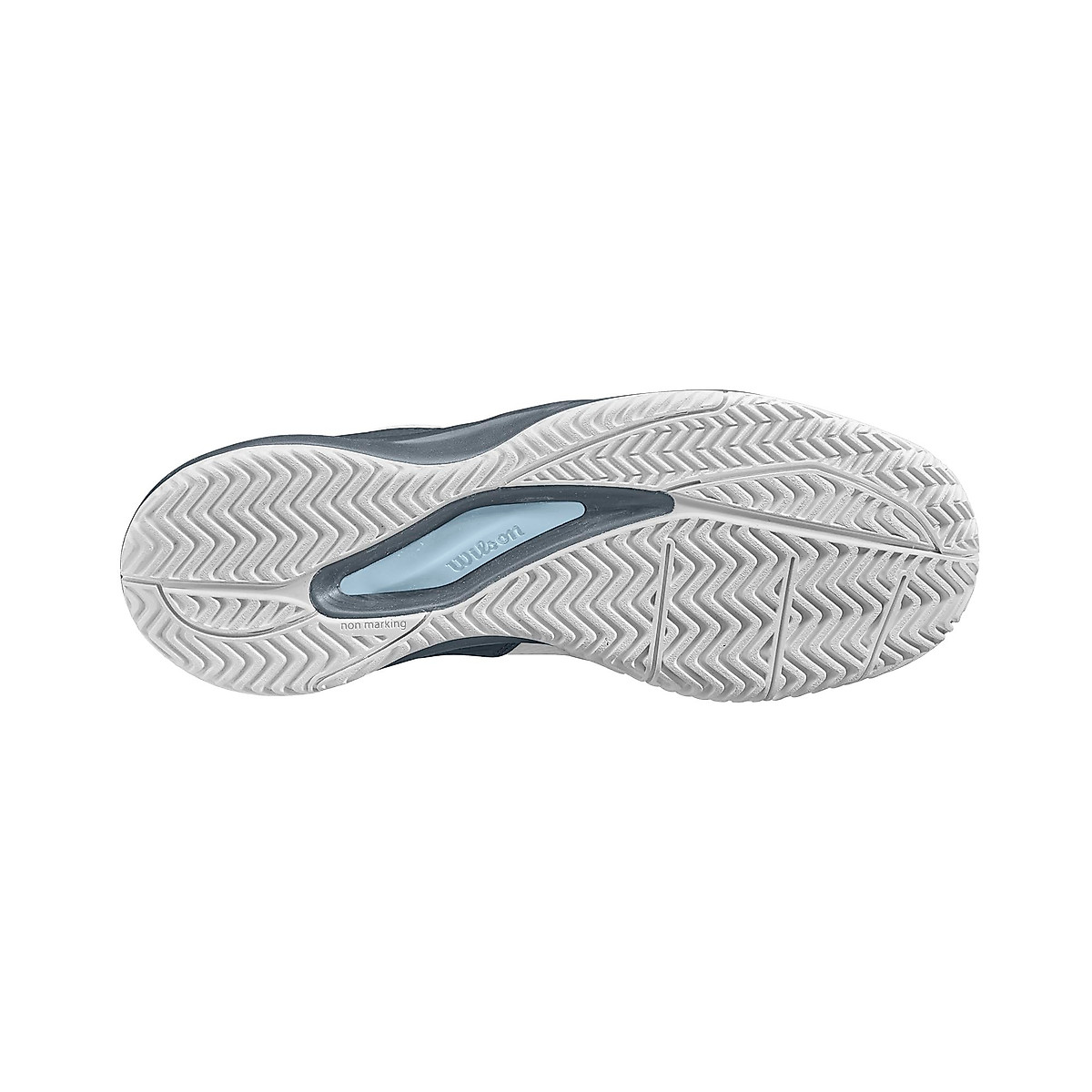 WILSON Women's Rush Pro Ace Pickler Sneaker, White/Grey/Baby Blue, 9