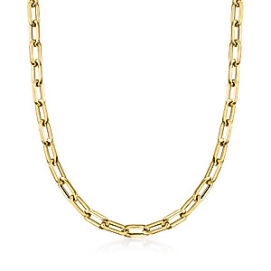 Ross-Simons Italian 14kt Yellow Gold Paper Clip Link Toggle Necklace. 16 inches