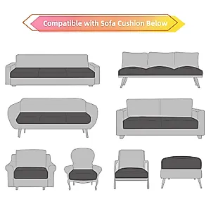 YISUN PU Leather Couch Cushion Sofa Cover, Waterproof Stretch Couch Cushion Slipcovers, Faux Leather Sofa Slipcovers Loveseat Couch Replacement Chair/Furniture Protector,3 Pack,Light Brown