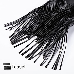 ZELARMAN Horse Tail Bag，Adjustable Tail Wraps for Horse，Horse Tail Cover with Fringe(Small Black)