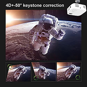 5G WiFi Bluetooth Projector,Home Theater Video Projector 4K Projector ±50° Support 4D Keystone Correction, Native 1080P Full HD Outdoor Movies Projector, Compatible with TV Stick, iOS, Android, PS5