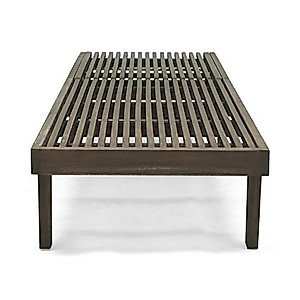 Addisyn Outdoor Wooden Chaise Lounge, Gray Finish