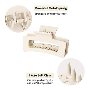 Vsiopy 10pcs Hair Claw Clips for Women - 3.5 Inch Nonslip Medium Large Clamps for Thin Hair, 5 Pack Strong Hold Square Jaw Clips